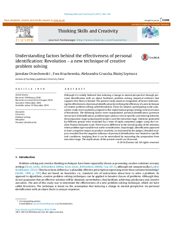 (PDF) Understanding factors behind the effectiveness of personal identification: Revolution – a ...