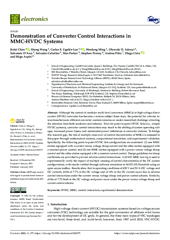 Pdf Demonstration Of Converter Control Interactions In Mmc Hvdc Systems