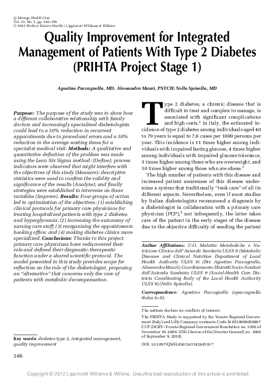 (PDF) Quality Improvement for Integrated Management of Patients With ...