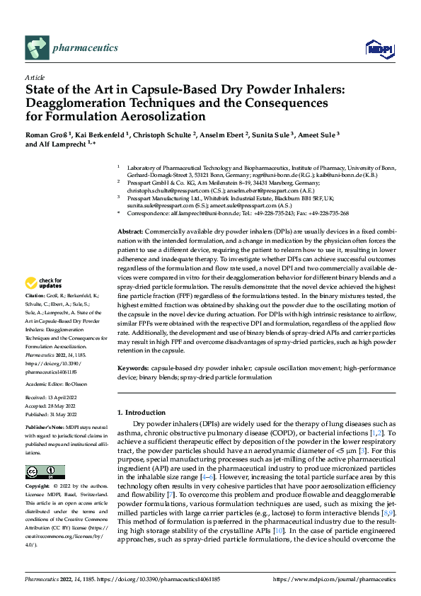 (PDF) State of the Art in Capsule-Based Dry Powder Inhalers ...