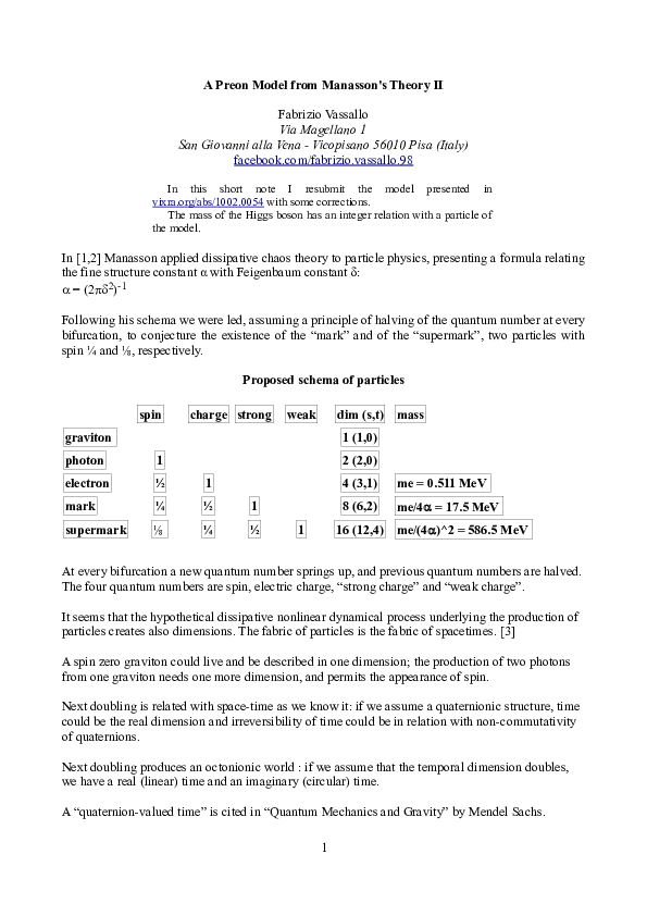 (PDF) A Preon Model from Manasson's Theory II