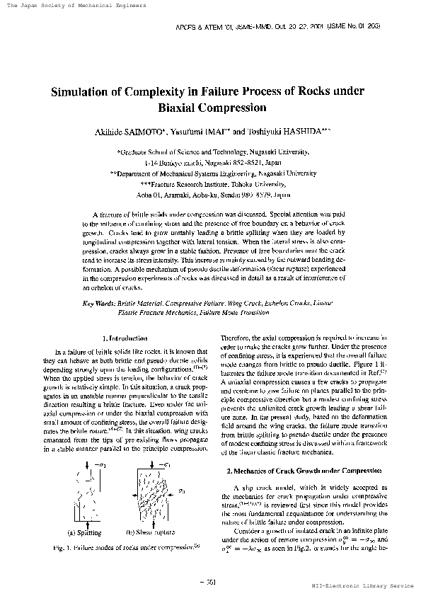 (PDF) Simulation of Complexity in Failure Process of Rocks under Biaxial Compression(Ceramics ...