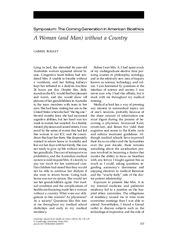 (PDF) A Woman (and Man) without a Country