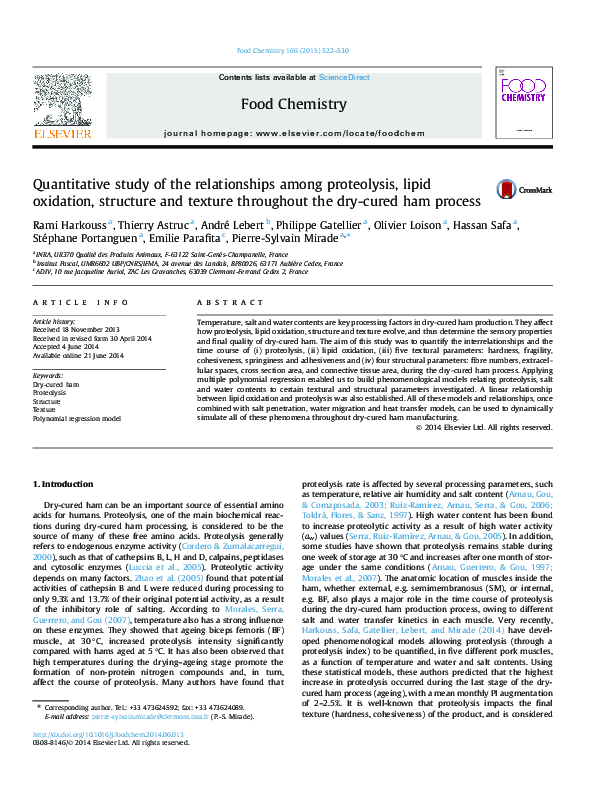 (PDF) Quantitative study of the relationships among proteolysis, lipid ...