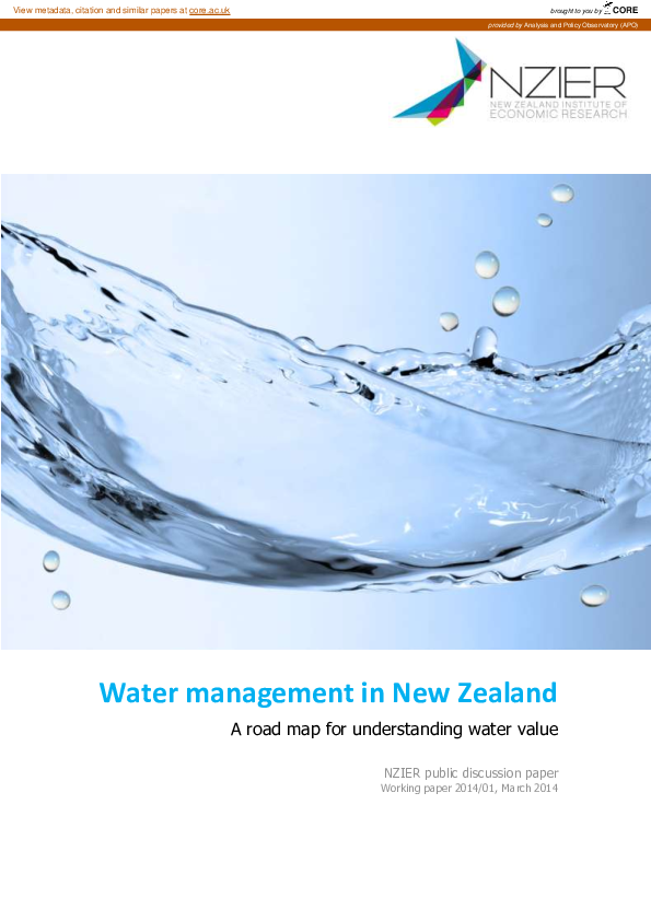 (PDF) Water management in New Zealand: a road map for understanding ...
