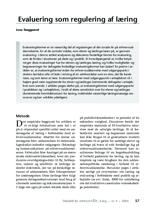(PDF) Evaluering som regulering af læring