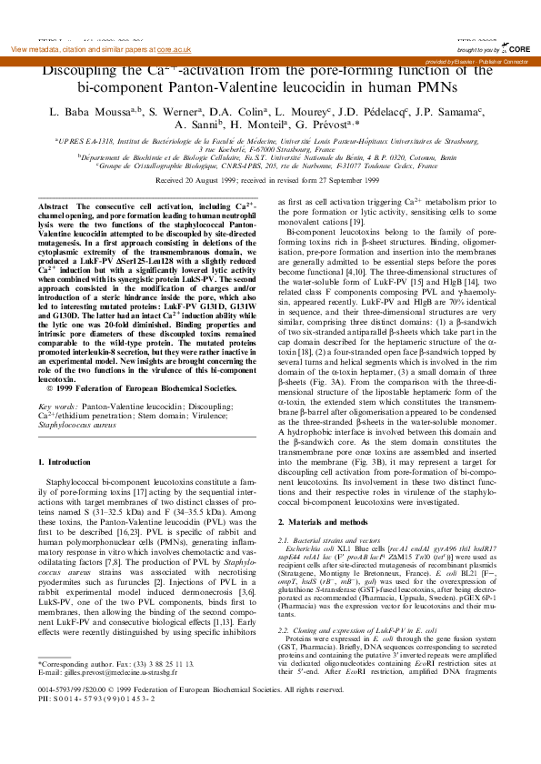 (PDF) Discoupling the Ca2+-activation from the pore-forming function of ...