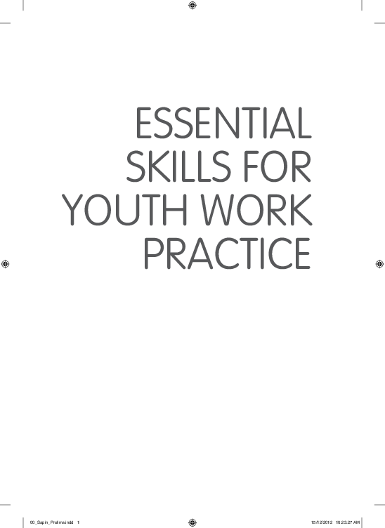 (PDF) Essential skills for youth work practice