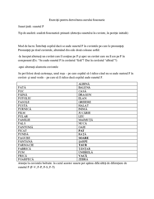 (DOC) Auz fonematic - sunetul F