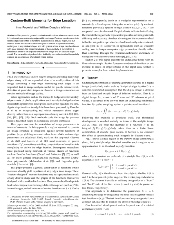 (PDF) Custom-built moments for edge location