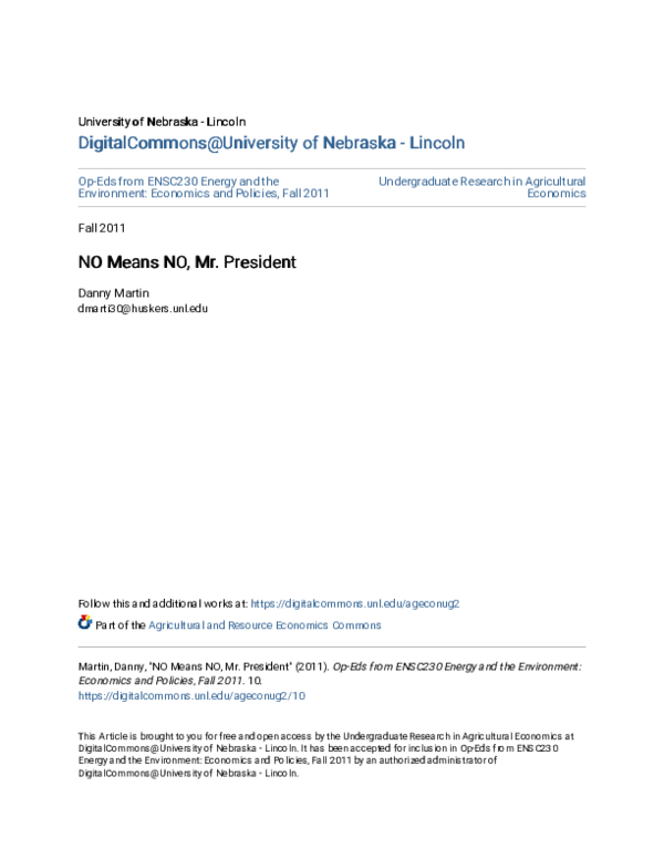 (PDF) NO Means NO, Mr. President | Danny Martin - Academia.edu