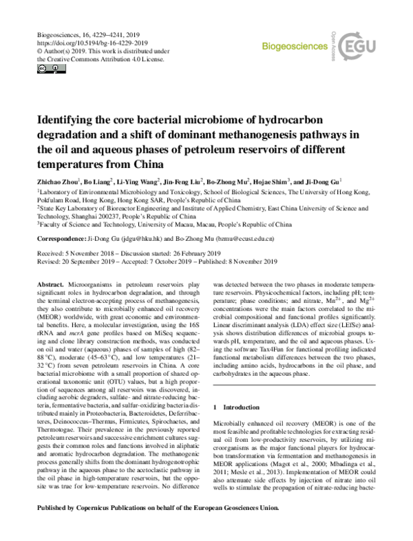 (PDF) Identifying the core bacterial microbiome of hydrocarbon ...