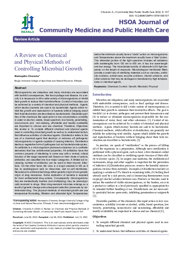 (PDF) A review on chemical and physical methods of controlling ...