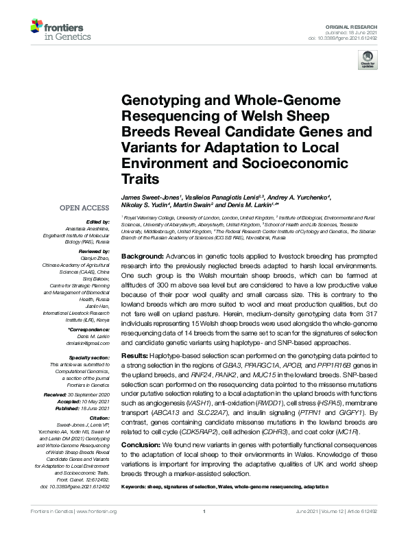 (PDF) Genotyping and Whole-Genome Resequencing of Welsh Sheep Breeds ...