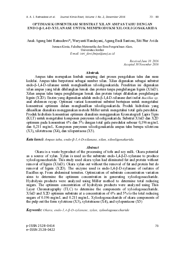 (PDF) Optimasi Konsentrasi Substrat Xilan Ampas Tahu Terhadap ENDO-Β-1 ...