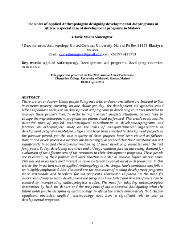 (PDF) ROLES OF APPLIED ANTHROPOLOGY 2017.docx