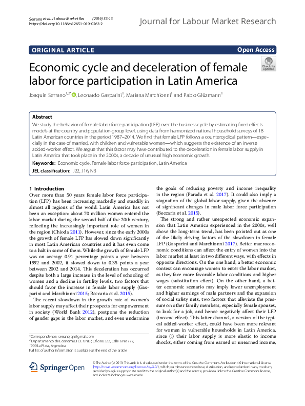 (PDF) Economic cycle and deceleration of female labor force ...