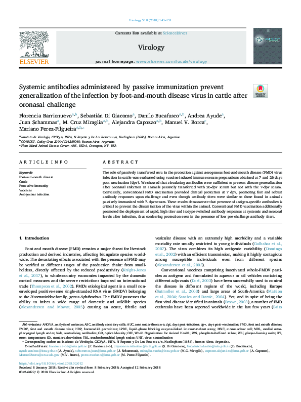 (PDF) Systemic antibodies administered by passive immunization prevent ...