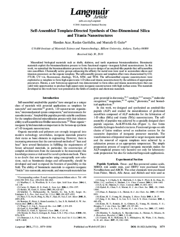 (PDF) Self-Assembled Template-Directed Synthesis of One-Dimensional Silica and Titania ...