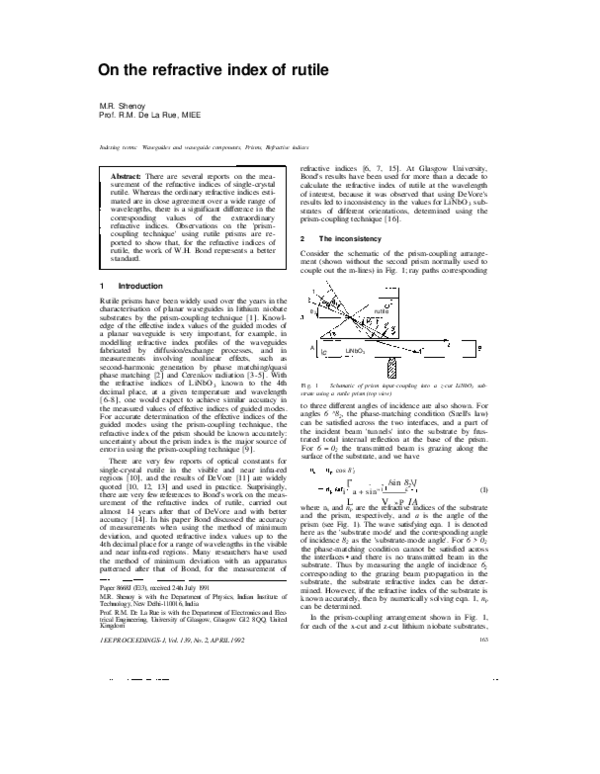 (PDF) On the refractive index of rutile