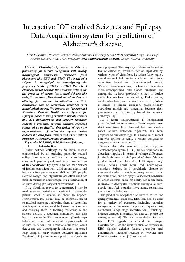 (PDF) Interactive IOT enabled Seizures and Epilepsy Data Acquisition system for prediction of ...