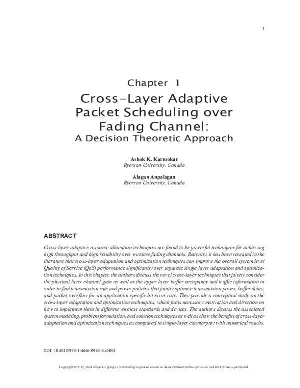 (PDF) Cross-Layer Adaptive Packet Scheduling over Fading Channel