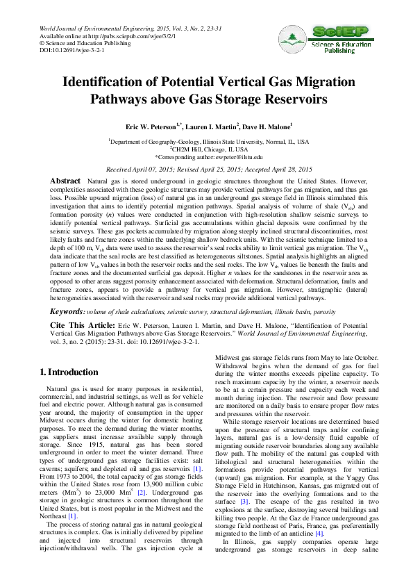 (PDF) Identification of Potential Vertical Gas Migration Pathways above ...