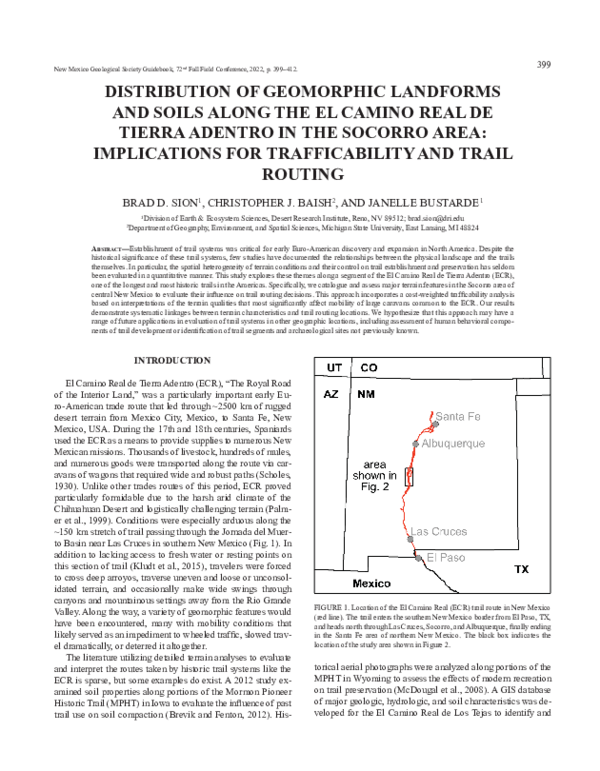 (PDF) Distribution of geomorphic landforms and soils along the El ...