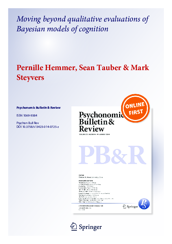 Pdf Moving Beyond Qualitative Evaluations Of Bayesian Models Of Cognition