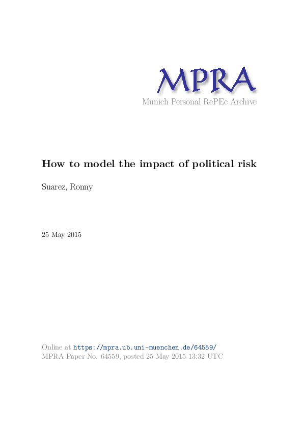 (PDF) How to model the impact of political risk