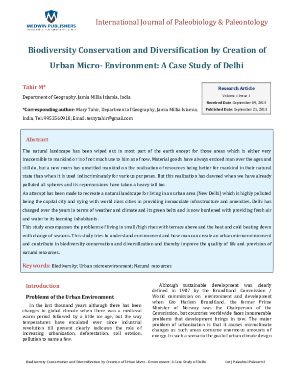 (PDF) Biodiversity Conservation and Diversification by Creation of ...