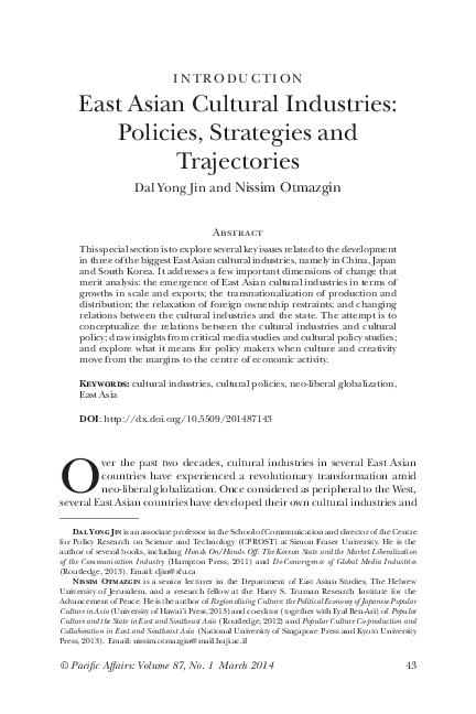 (PDF) Introduction: East Asian Cultural Industries: Policies ...