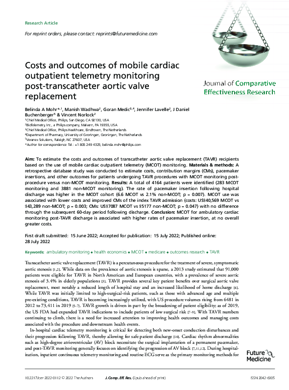 (PDF) Costs and outcomes of mobile cardiac outpatient telemetry ...