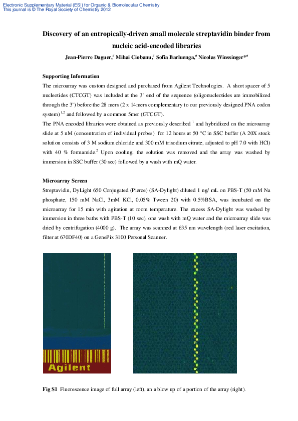 (PDF) Discovery of an entropically-driven small molecule streptavidin ...