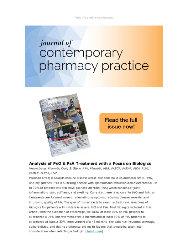 (PDF) Analysis of PsO & PsA Treatment with a Focus on Biologics