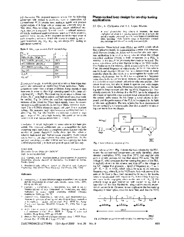 (PDF) Phase-locked loop design for on-chip tuning applications | juan carlos pichardo osa ...