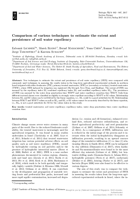 (PDF) Comparison of various techniques to estimate the extent and ...