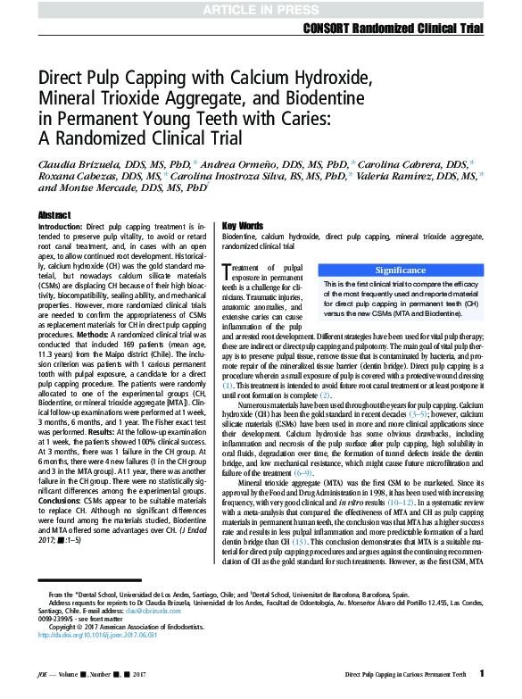 (PDF) Direct Pulp Capping with Calcium Hydroxide, Mineral Trioxide ...