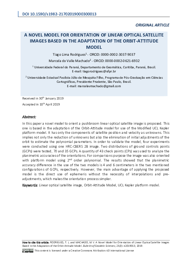 (PDF) A Novel Model for Orientation of Linear Optical Satellite Images ...