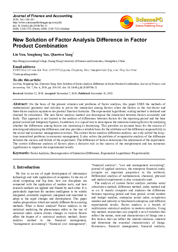 Pdf A New Algorithm For The Least Squares Solution In Factor Analysis Masamori Ihara