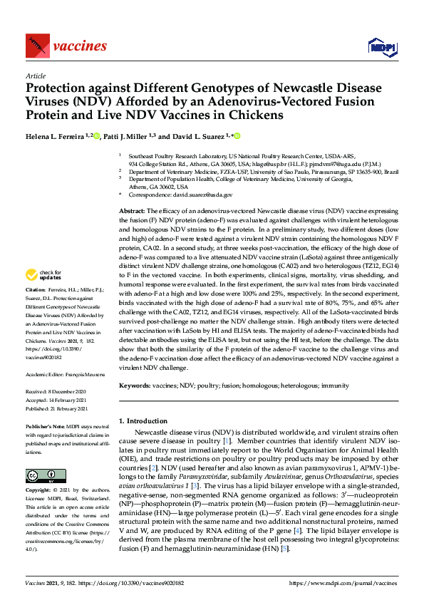 (PDF) Protection against Different Genotypes of Newcastle Disease ...