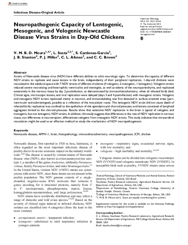 (PDF) Neuropathogenic Capacity of Lentogenic, Mesogenic, and Velogenic ...