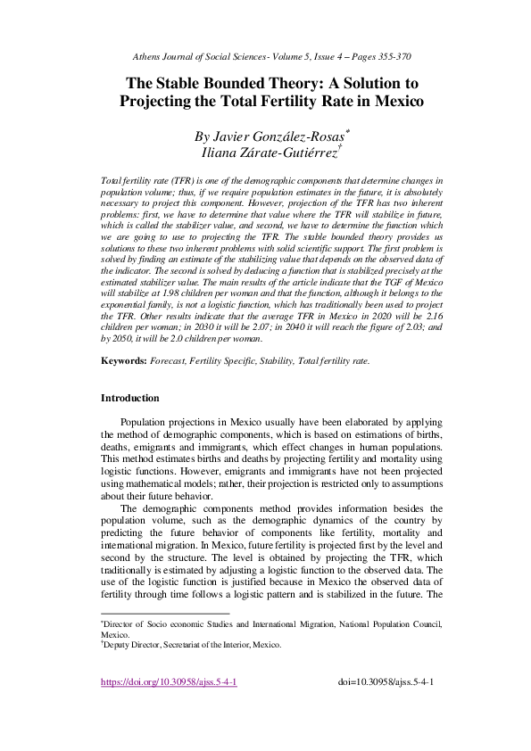 (PDF) The Stable Bounded Theory: A Solution to Projecting the Total ...