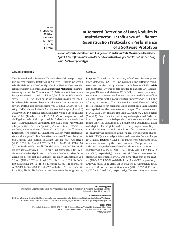 Pdf Automated Detection Of Lung Nodules In Multidetector Ct