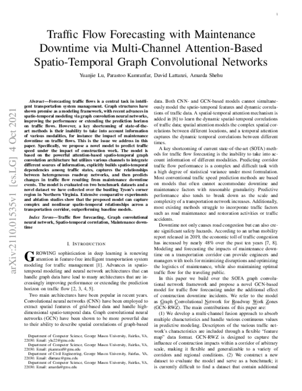 (PDF) Traffic Flow Forecasting with Maintenance Downtime via Multi-Channel Attention-Based ...