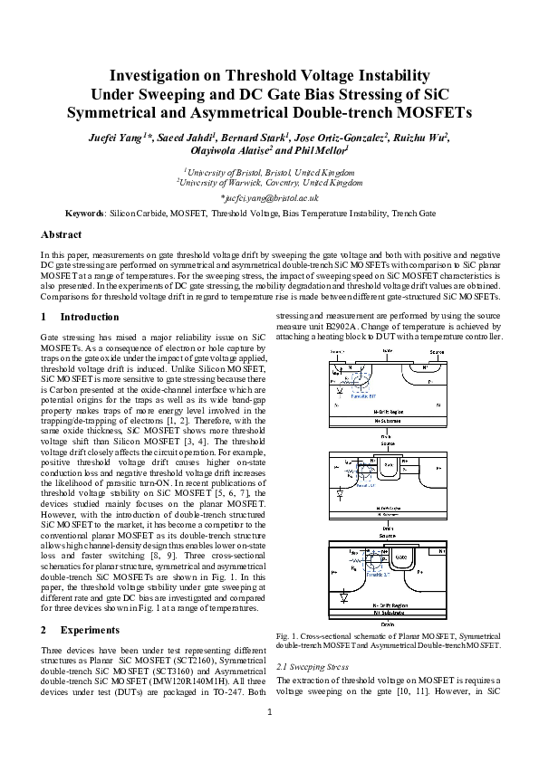 (PDF) Investigation on Threshold Voltage Instability Under Sweeping and DC Gate Bias Stressing ...