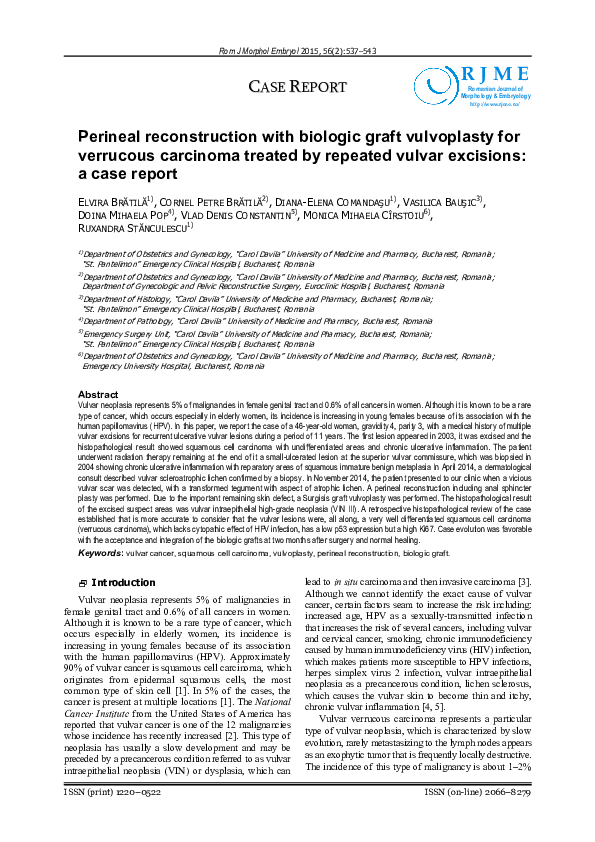 (PDF) Perineal reconstruction with biologic graft vulvoplasty for ...