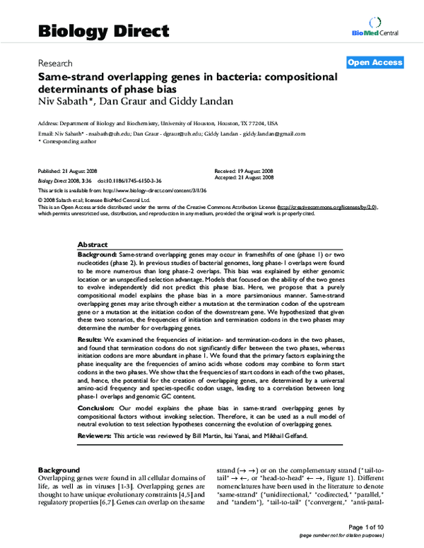 (PDF) Biology Direct BioMed Central