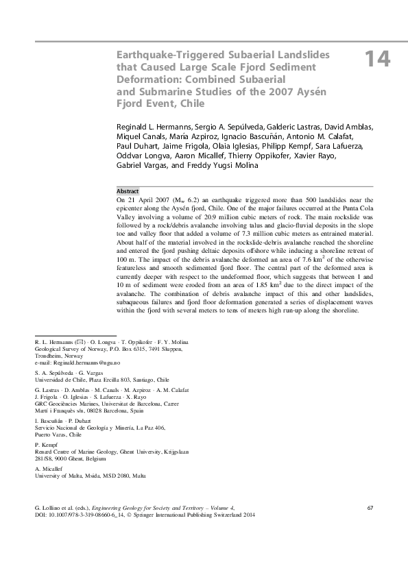 (PDF) Earthquake-Triggered Subaerial Landslides that Caused Large Scale ...