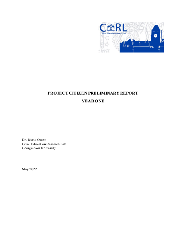 (PDF) Project Citizen Preliminary Report Year One